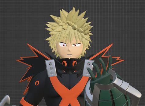Katsuki Bakugo My Hero Academia 3d Model Rigged Cgtrader