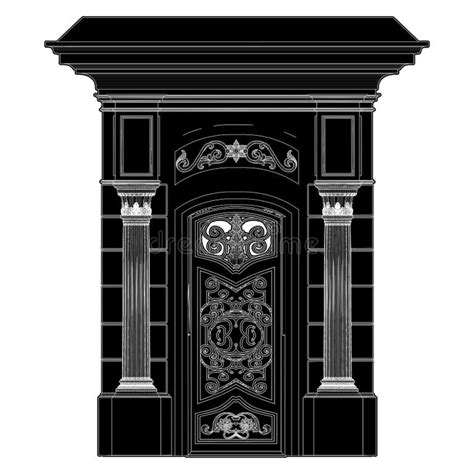 Forged Gate Vector Illustration Of Arc Entrance Gate Isolated On White Stock Vector