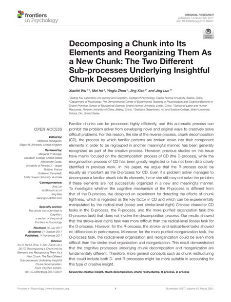 Pdf Decomposing A Chunk Into Its Elements And Reorganizing Them As A