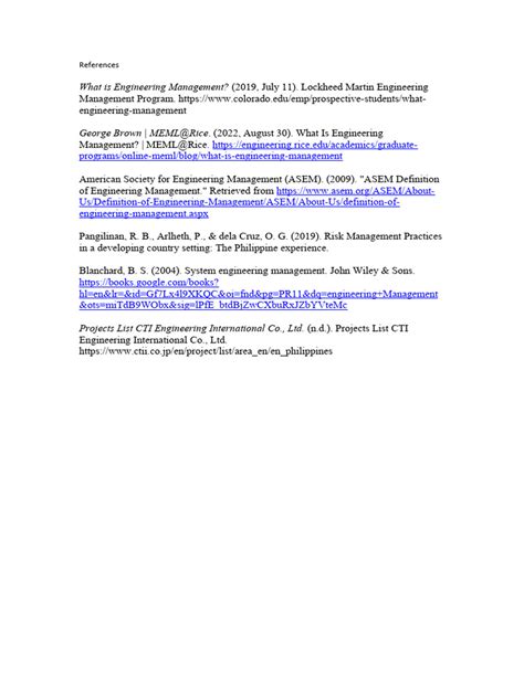 References Assignment 1 Eng Mngmnt Pdf