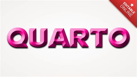 Quarto Pink Bevelled Text Effect Generator
