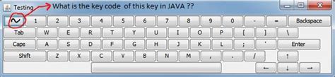 Swing What Is The Key Code Of The Key In The Image Below In Java