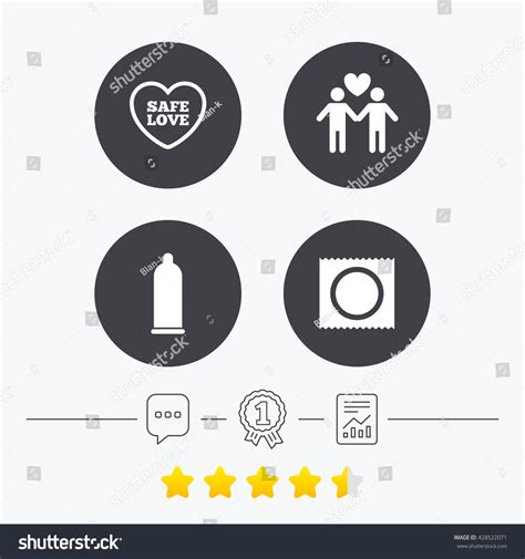 Condom Safe Sex Icons Lovers Gay Stock Vector Royalty Free 428522071