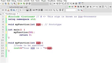 Function With Parameter And Argument C YouTube