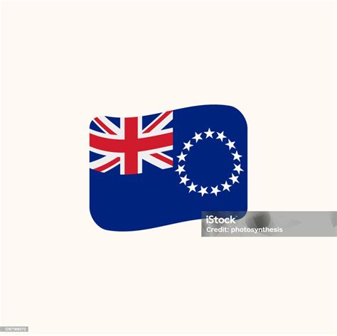 쿡 제도 벡터의 플래그 고립 된 쿡 아일랜더 물결 모양의 플래그 평면 벡터 가득 찬에 대한 스톡 벡터 아트 및 기타 이미지