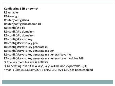 How To Configure Ssh On Cisco Switch Ppt