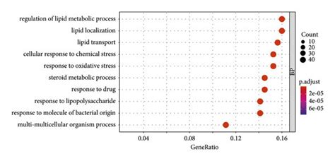 the bar chart of top 10 go bp cc and mf enriched items a