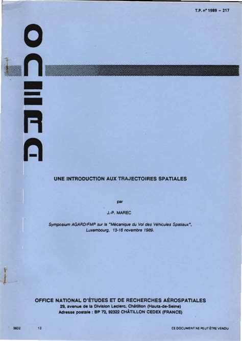 Pdf An Introduction To Space Trajectories