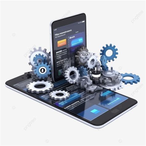 3d Illustration Of Setting App Coding App Development Application