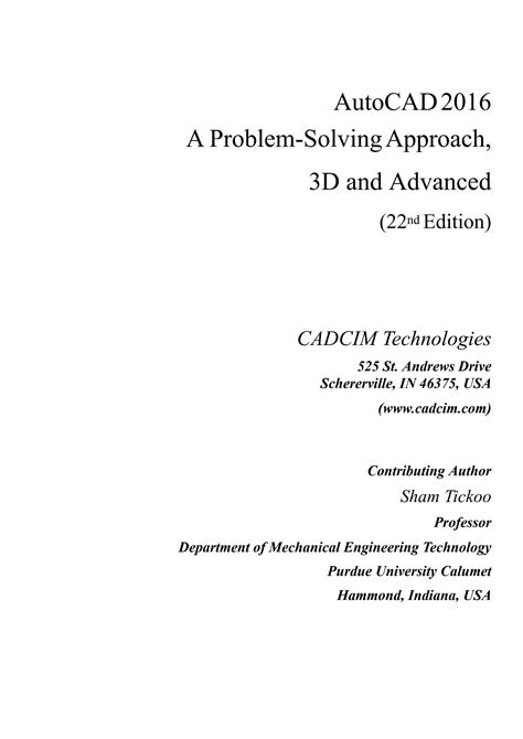 solution autocad 2016 a problem solving approach 3d and advanced