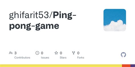 Github Ghifarit53ping Pong Game
