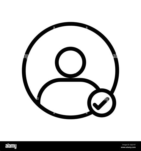 Profile Check Icon Linear Logo Mark Set Collection In Black And White For Web Stock Vector Image