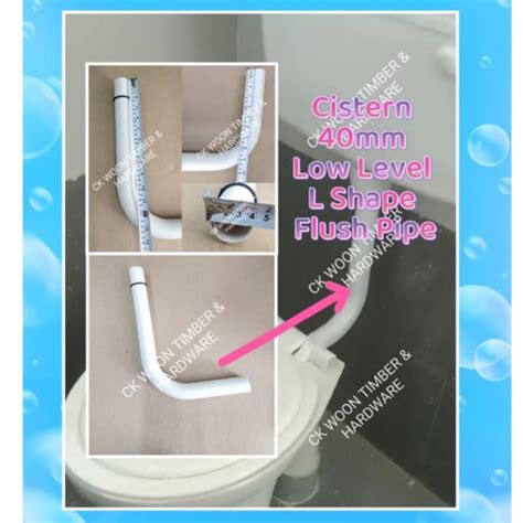 40mm Cistern Low Level L Shape Flush Pipe Cw O Ring Bilik Air Tandas L