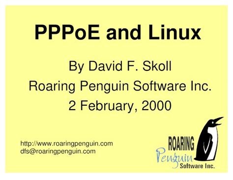 PDF PPPoE And Linux Roaring Penguin Exit I O Multiplexing The Good The Bad And The Ugly