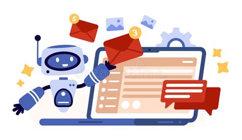 email notification with ai service robot with envelope support in sms