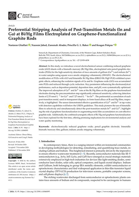 Pdf Preferential Stripping Analysis Of Post Transition Metals In And Ga At Bihg Films