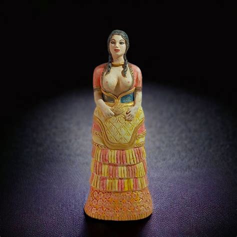 Minoan Lady Figurine Inspired By Ancient Art Etsy