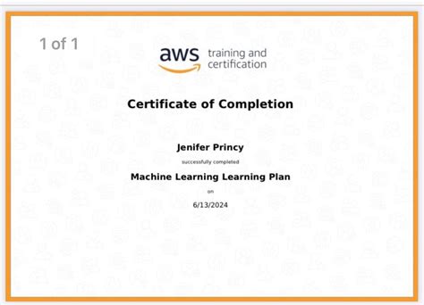 Completion Of Machine Learning Path By Tech Mahindra Jenifer Princy S