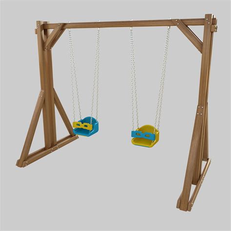 아이와 게임을위한 나무 놀이터 그네 3d 모델 6 3ds Blend Dae Fbx Ige Unknown Obj