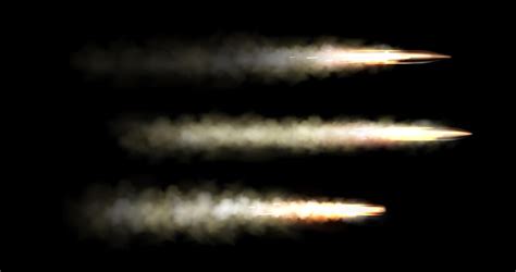 Free Vector Realistic Set Of Flying Bullets With Smoke Trace Isolated