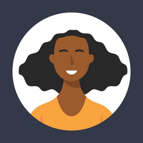 Dark Skinned Woman In Circle Frame In Flat Design 52116284 Vector Art
