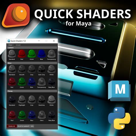 Quick Shaders 10 Python 3 Script For Maya By Chase Baker — Prouserme