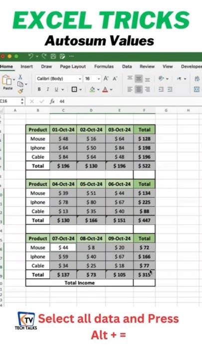 How To Do Autosum In Excel Tricks Exceltips Dataentry Exceltricks