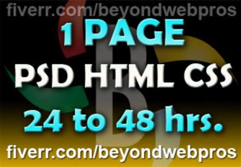 Slice 1 Psd Design To A Valid Xhtml And Css Or Html5 By Beyondwebpros