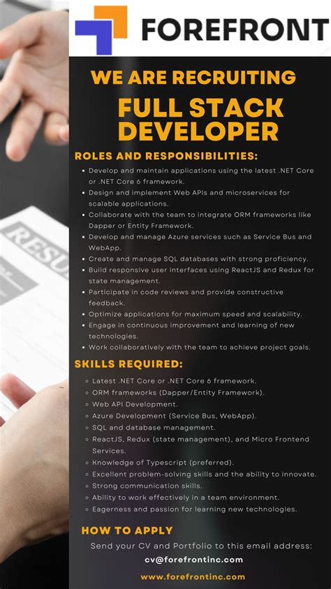 Forefront Inc On Linkedin Fullstackdeveloper Hiring Dotnetcore