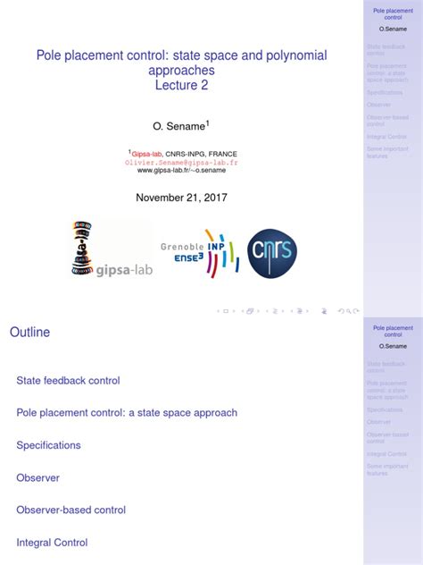 Pole Placement Control State Space And Polynomial Approaches Pdf Control Theory Systems
