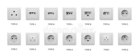 Power Sockets Types Electricity Stock Vector Illustration Of Light Realistic 332700376