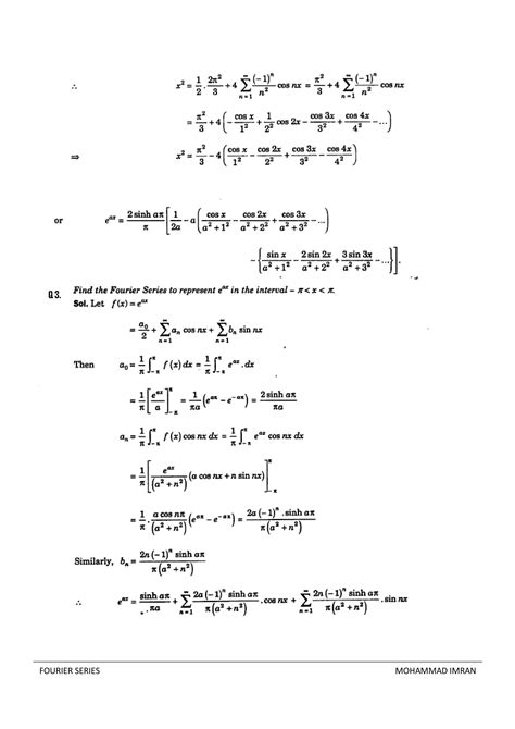 Solved Examples In Fourier Series PDF