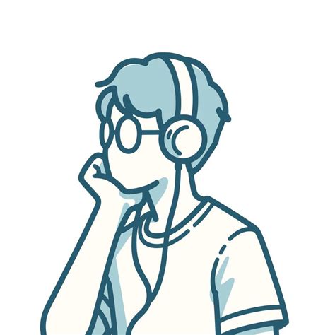 Man Listening To Music Drawing