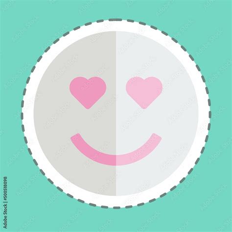 Sticker Line Cut Emoticon Love Suitable For Emoticon Symbol Simple Design Editable Design