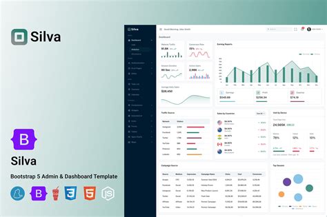silva bootstrap admin and dashboard ui kit