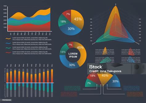 비즈니스 차트 컬렉션입니다 그래프 집합입니다 분석 통계 데이터 시각화 인포그래픽 데이터 프레젠테이션 요소입니다 벡터 일러스트레이션 개념에 대한 스톡 벡터 아트 및 기타