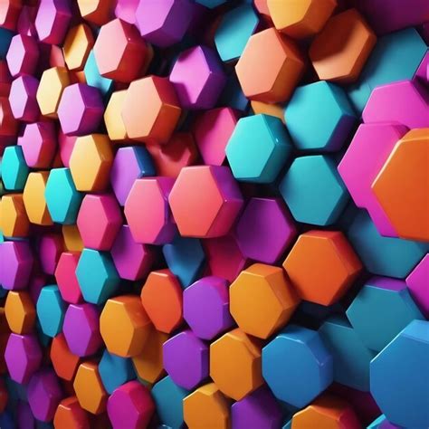 Premium AI Image Colorful Abstract D Hexagon Background