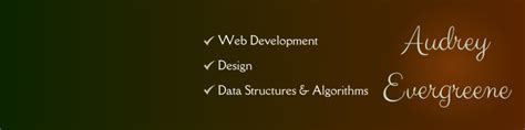 Audrey Evergreene Software Engineer Web Development Responsive Web Design Reactjs Node