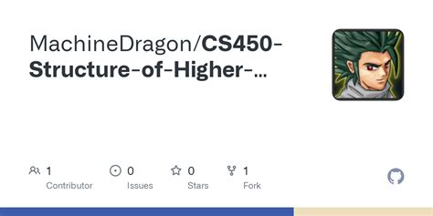github machinedragon cs450 structure of higher level languages