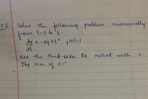 solved solve the following problem numerically from t 0 to