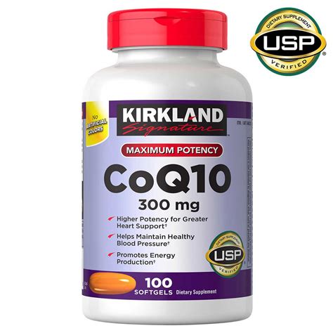 Kirkland Signature Coenzyme Q 10 Coq10 300 Mg 100 Softgels