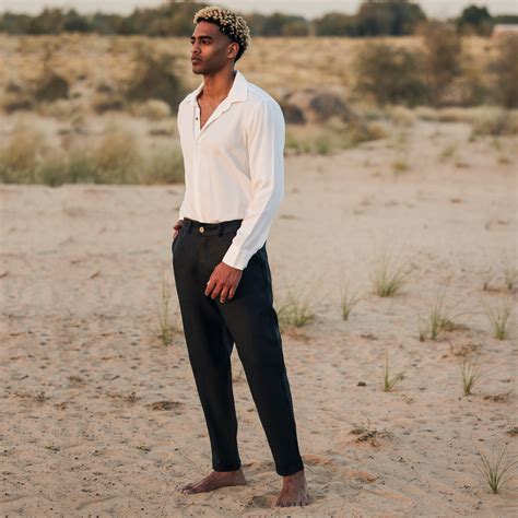 Black Linen Pants100 Linen Pants Menlinen Mens Clothingquality Soft