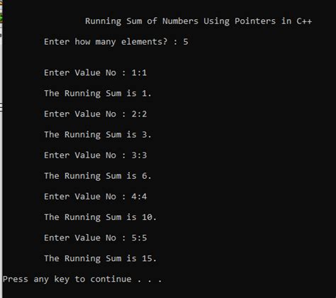 Free Programming Source Codes And Computer Programming Tutorials Running Sum Of Numbers Using