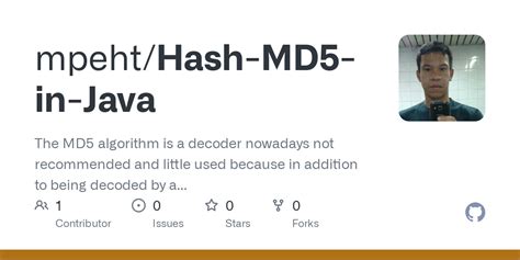 github mpeht hash md5 in java the md5 algorithm is a decoder