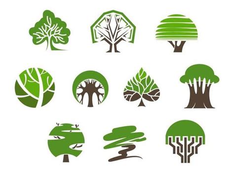 Tree Logo Set Vector Art Icons And Graphics For Free Download