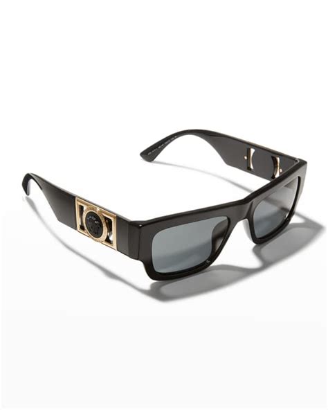 Versace Medusa Rimless Rectangle Metal Sunglasses Neiman Marcus