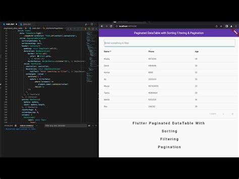 Filtering In Flutter Datagrid Datatable