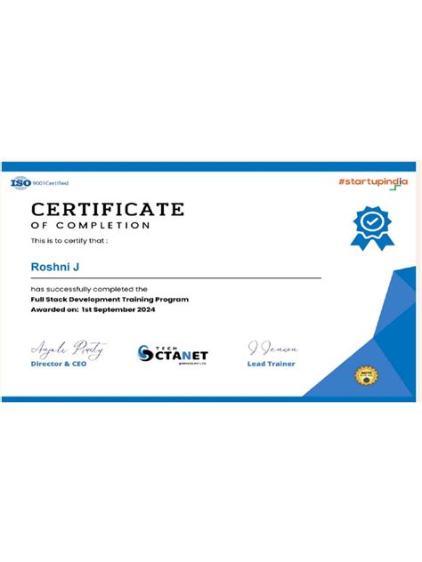 Roshni J Certificate Pdf