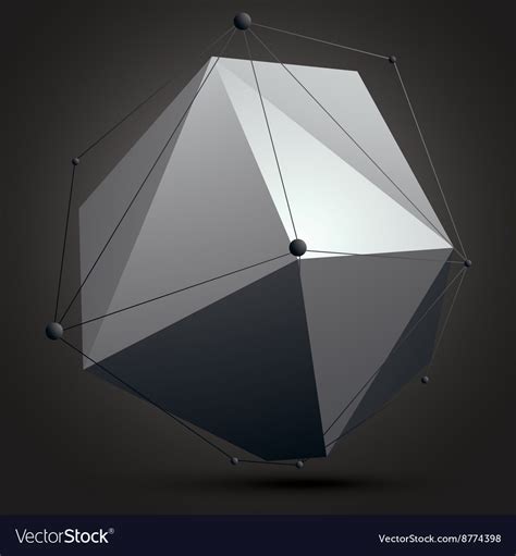 Abstract Asymmetric Monochrome Structure Vector Image