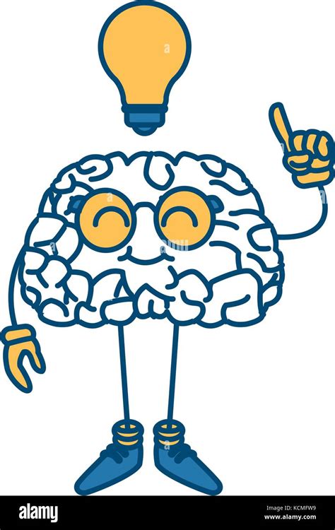 Nerd Brain With Idea Cartoon Stock Vector Image And Art Alamy